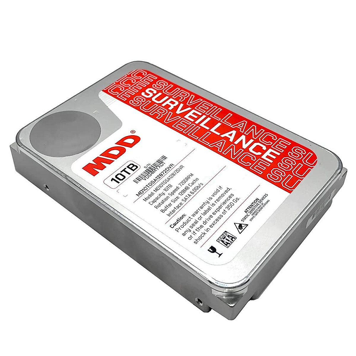 MDD (MDD10TSATA25672DVR) 10TB 7200RPM 256MB Cache SATA 6.0Gb/s 3.5inch Internal Surveillance Hard Drive - 3 Years Warranty (Renewed)