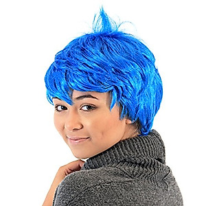 Joy Inside Out Blue Costume Wig