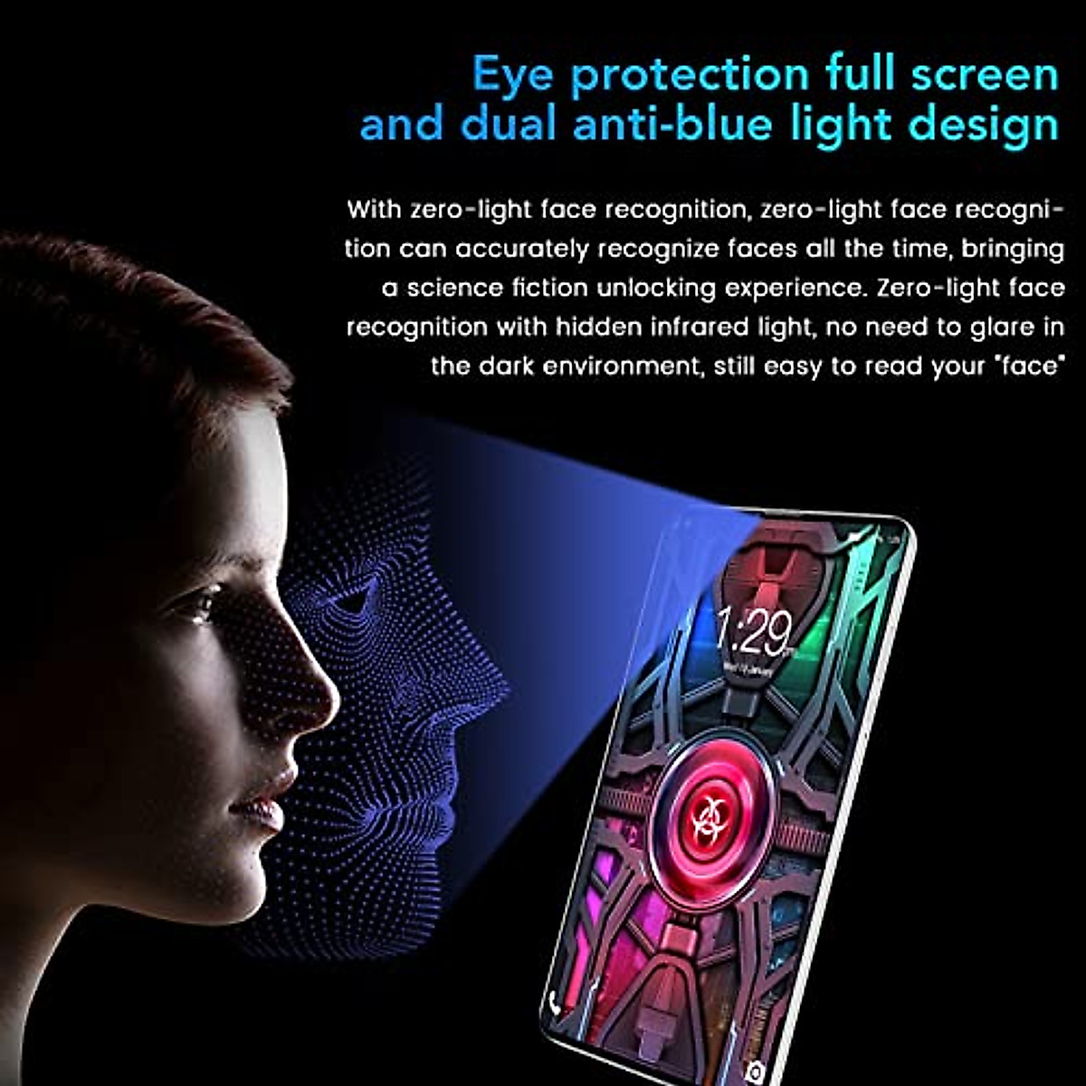 PUSOKEI 7in Android Tablet PC, Dual SIM Calling Tablet, 4GB RAM 32GB ROM, 8 Cores CPU, 1080P IPS Touch Screen, 5MP and 8MP Camera, 2.4G 5G WiFi, BT 5.0, Android 10.0(Bright Green)