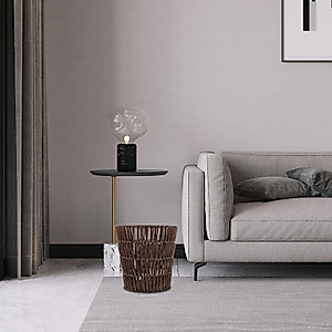 ABOOFAN Wicker Waste Basket, Small Trash Can, Trash Basket Rattan Garbage Can Seagrass Garbage Container Bin Laundry Hamper Basket for Bedroom, Office, Living Room Coffee