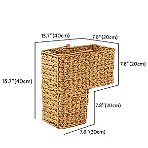 Woven Stair Step Basket | Multi Story House Wicker Storage Baskets for Stairsteps - Shoe Organizer, Laundry Gathering Basket, Hyacinth Storage Basket, Toy Storage - By MadeTerra (Natural)