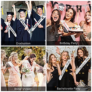 Blank Satin Sash Bride To Be Sash Birthday Sash Plain Sash 12pcs Sweet 16 Party Decorations Party Favors Miss Universe White Sashes For Birthday, Graduation, Weeding, Beauty Pageant, Homecoming, DIY