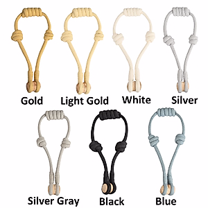 HedongHexi 2 Pack Magnetic Curtain Tiebacks, Curtain Ties Magnetic No Drill, Handmade Curtain Tie Backs Decorative Holdbacks (White, 2P)