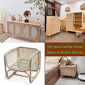 LUSYDECO 36" Width Rattan Cane Webbing Roll 5 Feet Length Hexagon Weave Pre-Woven Cane Mesh Net Open Weave Wicker Cane Webbing Rattan Sheet for Furniture, Chair, Cabinet, Ceiling (5 FEET)