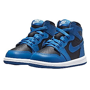 Jordan Baby Boy's Jordan 1 Retro High OG (Infant/Toddler) Dark Marina Blue/Black/White 4 Toddler M