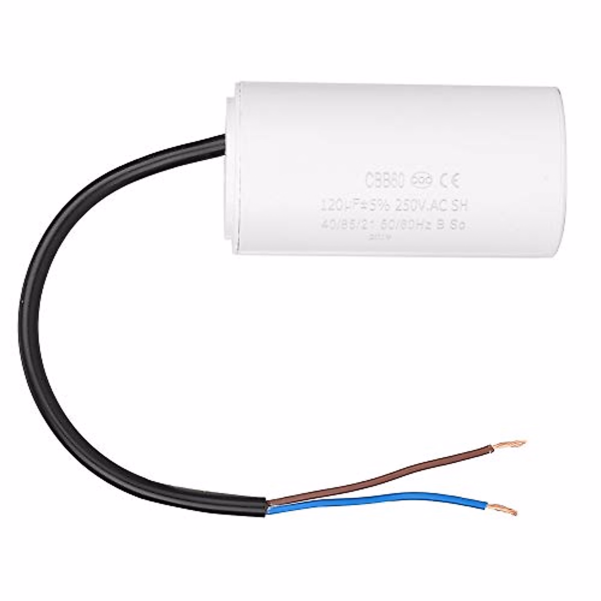CBB60 Capacitor, 250V AC 120uF 50/60Hz Motor Start Run Capacitor, with Wire , for Air ...