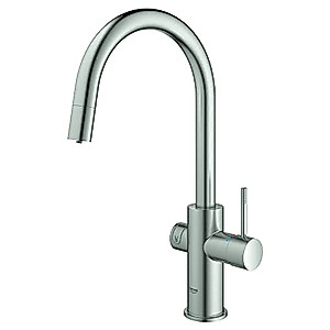 GROHE 31251DC2 Blue Water Filter Pull-Down Kitchen Faucet Supersteel (Stainless Steel)