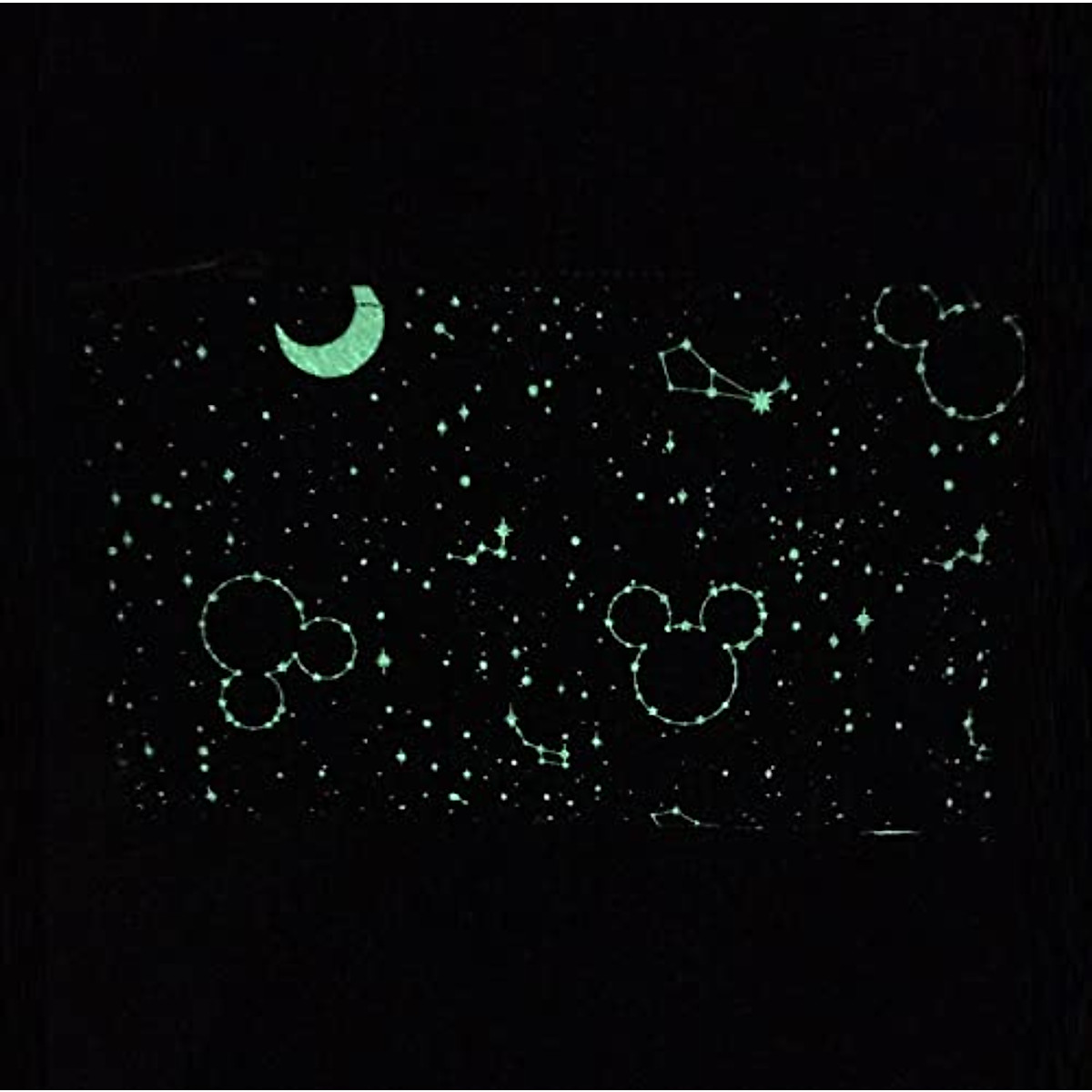 Loungefly Disney Mickey Constellation All Over Print Glow in the Dark Flap Polyurethane Wallet, Bifold