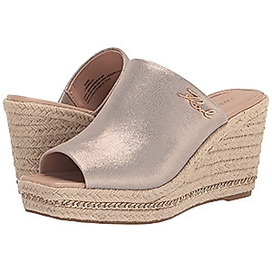 Karl Lagerfeld Paris Women's Corissa Slip on Espadrille Wedge Sandal, Champagne, 10