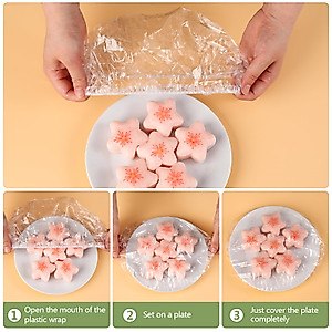 Smallchuzi Plastic Bowl Covers 100pcs Elastic Reusable, Shower Caps for Sourdough Bread Proofing, Outdoor Food Covers to keep Bugs Away, Stretch Bowl Covers for Outside, Rising, Fly, Picnic, Fridge