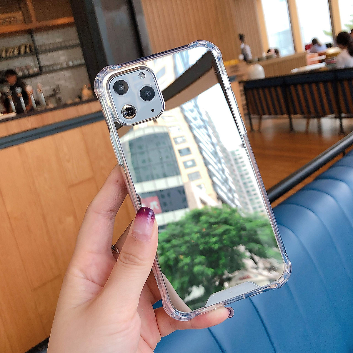KEXAAR Mirror case for iPhone 11 Pro Max Case, [Four Corner Thick Guard Shockproof] Hard Back Soft Bumper Protective Cover Girls Woman Makeup Touch up Back Camera Selfies (Mirror 11 ProMax)