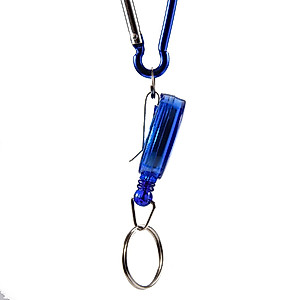 Alomejor Reel Key Chain 3Pcs Heavy Duty Retractable Key Chain Key Reel Key Badge Reel Cord Clip with Nylon Cord Rope Carabiner for Fly Fishing Tool(Blue)