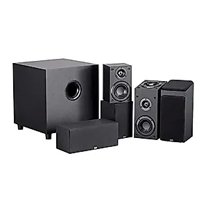 Monoprice Premium 5.1.2 Channel Immersive Home Theater System - With 8 Inch 200 Watt Subwoofer, Black