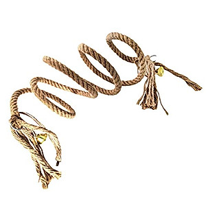 POPETPOP Parrot Rope Perch Hemp Rope Bungee Bird Toy Parrot Cage Toy for Conure (S)