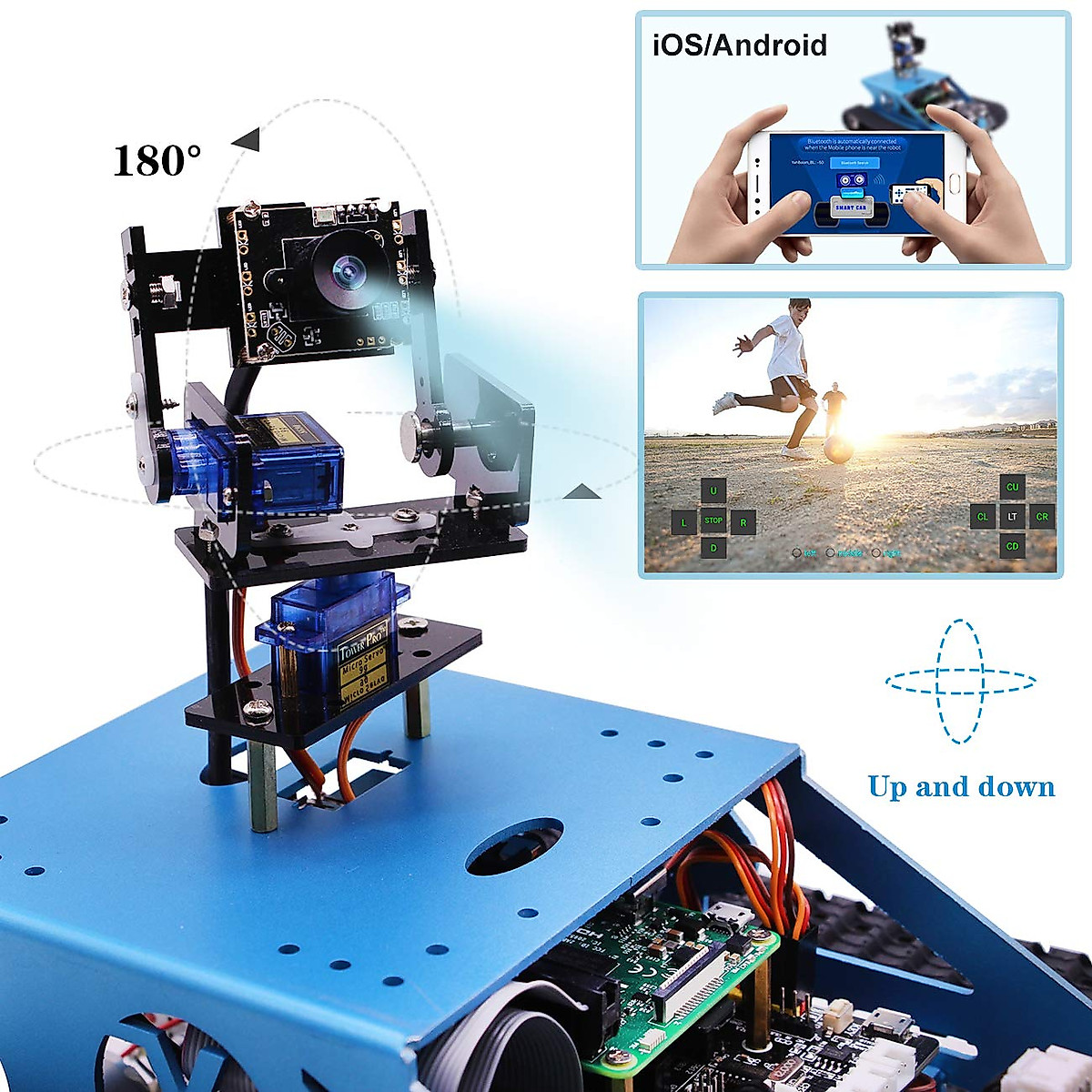 Yahboom AI Robot Kit Tank Chassis for Raspberry Pi 4B Camera Starter Kit Python Programmable Electronic Science Project DIY Smart Car Robotics for 16+ (Without Pi 4B)