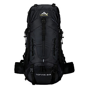 70L Large Camping Hiking Backpack , Lightweight Nylon Trekking Rucksack,For Men Women Outdoor Large Capacity Sports Mountaineering Backpack Climbing Travel Waterproof Daypack, Black