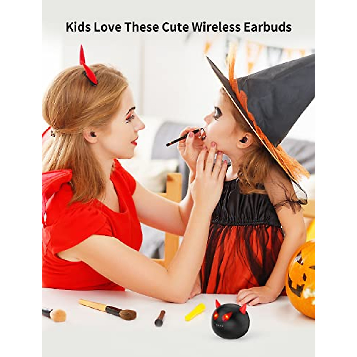 Togetface Kids Bluetooth Earbuds, Wireless Earbuds for Kids with Cute Charging Case, Stereo TWS Wireless Earphones with Mic for Exercise, Bluetooth 5.1 Earphones for iPhone and Android as Gift