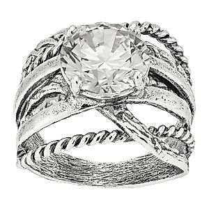 Silpada 'Sparkle on' Cubic Zirconia Ring in Sterling Silver, Size 10