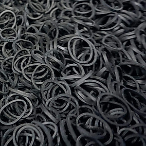 500 Count Small Black Rubber Bands in Re-closable Clamshell Container for Ponytails and Braids. 1/2in Diameter. Premium Quality, Made in USA! Extra Strong Hold for Women, Men, Boys and Girls. Ideal for Beards.