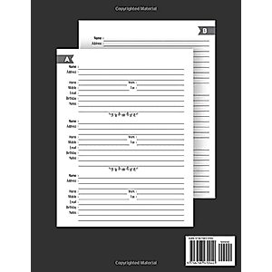 Address Book: Large Print Personal Address Book with Alphabetical Index