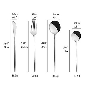 Rosegold 24 Silverware set for 6 people, gift sets with Premium box and Gift Letter, Stainless Steel Cutlery set, Housewarming Gift, flatware set with Knife/Fork/Spoon/Teaspoon