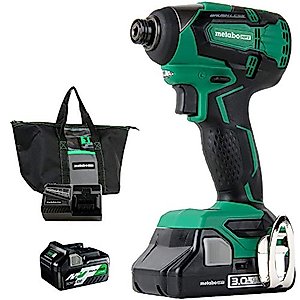 Metabo HPT WH18DBFL2T 18V Cordless Impact Driver | Includes 2 Batteries (1) 36V/18V Multivolt 5.0Ah & (1) 18V Compact 3.0Ah Battery | 1,522 in-lbs of Torque | Up to 3,100 Rpm 3,400 BPM | Brushless