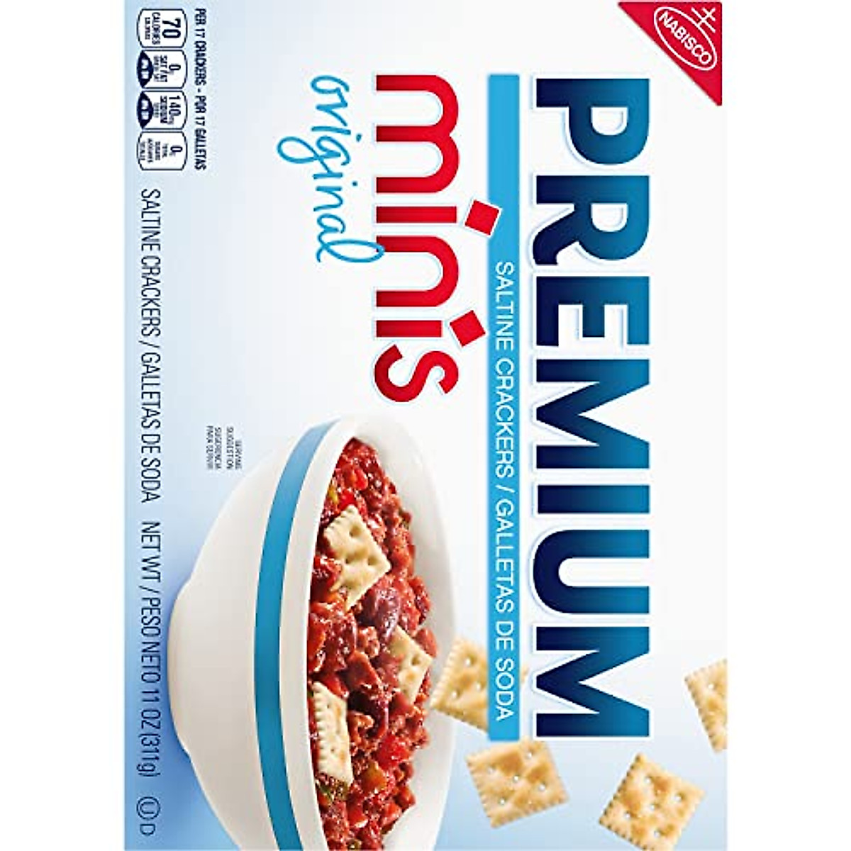Premium Original Mini Saltine Crackers, 6 - 11 oz Boxes