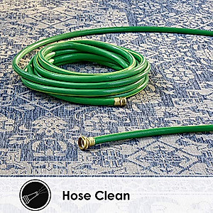 Nicole Miller New York Patio Country Dahlia Transitional Medallion Indoor/Outdoor Area Rug, 7'9" x 10'2", Blue/Grey