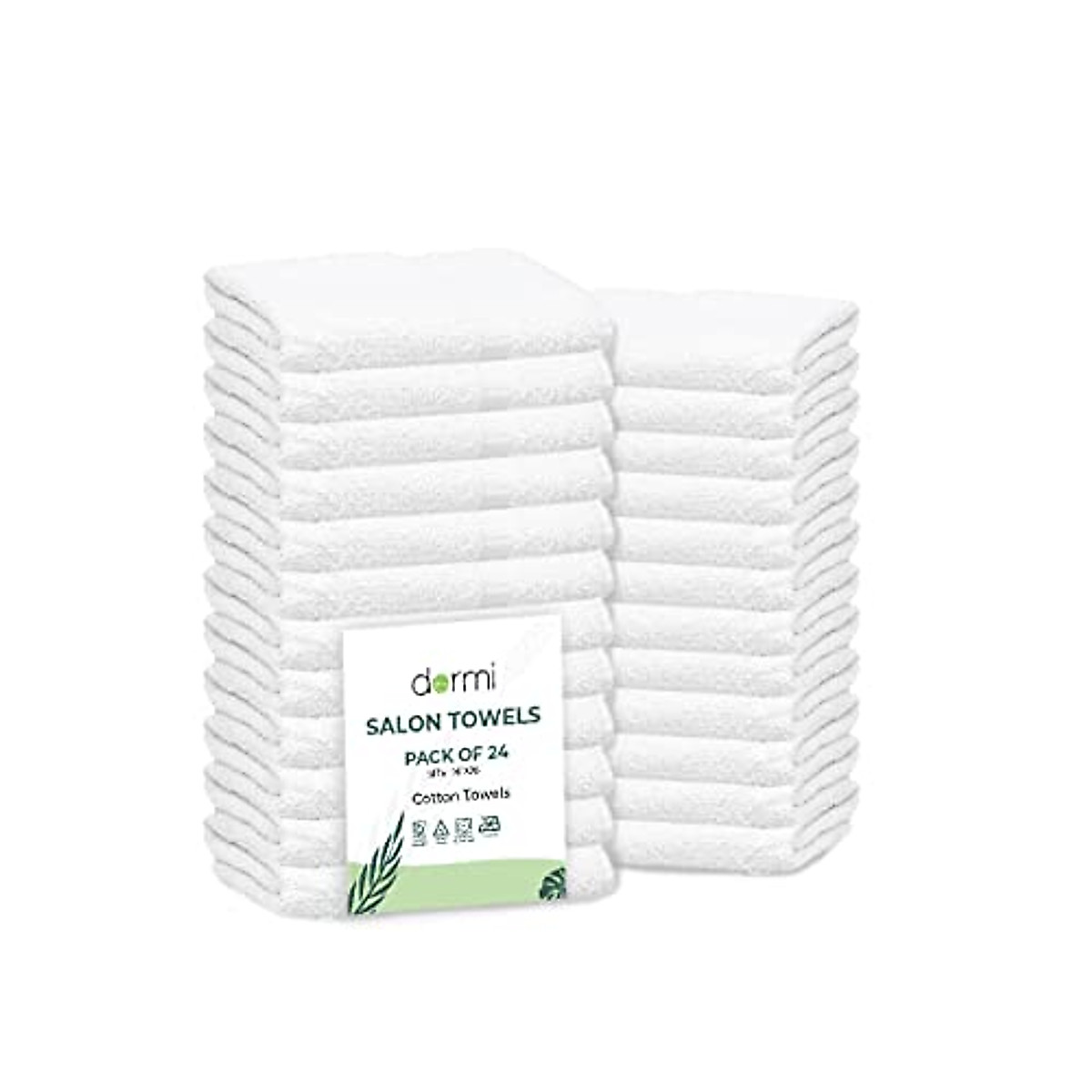 White Hand Towels for Bathroom 24 Pack 16x26 Inch, (Not BleachProof) Cotton Hand Towel Bulk for Gym and Spa, Soft Extra Absorbent Quick Dry Terry Bath Towels