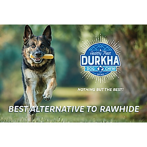Durkha Yak Cheese Chews: Himalayan Yak Cheese Dog Chews- Natural, Healthy & Long Lasting Dog Treats - Grain, Gluten & Lactose-Free Rawhide Alternatives, For Dogs 55 lbs and Smaller, Single Large Stick