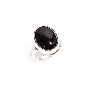 Black Onyx Gemstone 925 Sterling Silver Rings/Wedding Rings/Engagement Rings/Gemstone Rings (9)