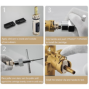 1222 Replacement Cartridge with 104421 Cartridge Puller, Compatible with Moen One Hanlde Posi Temp Faucet