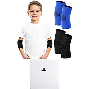 Kasyat Kids Elbow Brace Knit Compression Elbow Sleeve Compression Brace Gym Arm Sleeve Gym Elbow Support for Boys and Girls Teen Weight Lifting Sports(2 Pieces,Medium)