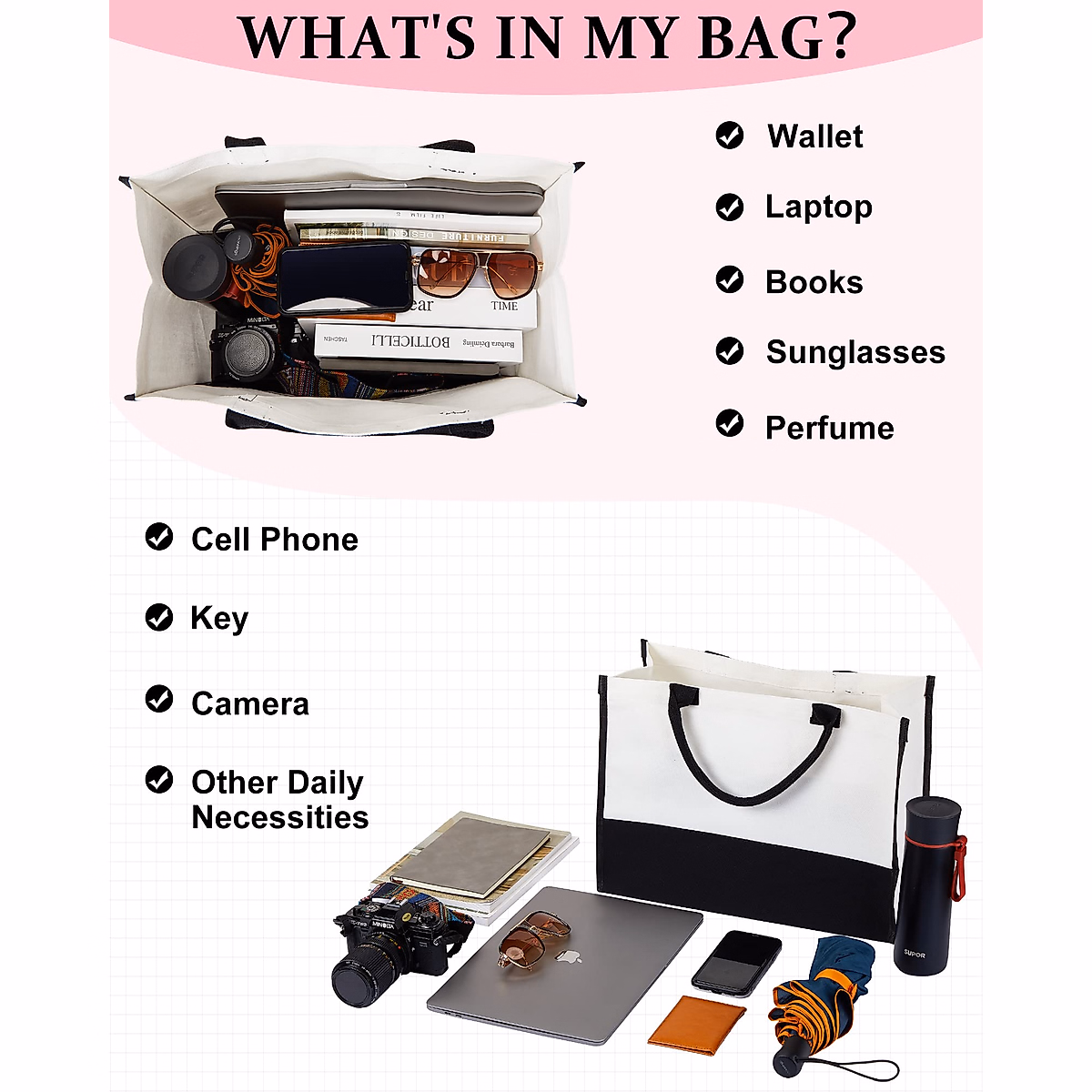 Reginary 6 Set Canvas Tote Bag for Women DIY Initial Beach Tote Bag with Handle Scarf Large Personalized Canvas Beach Bag Handbag for Mother Teacher Friends Bridesmaids Bride Wedding Birthday Gifts