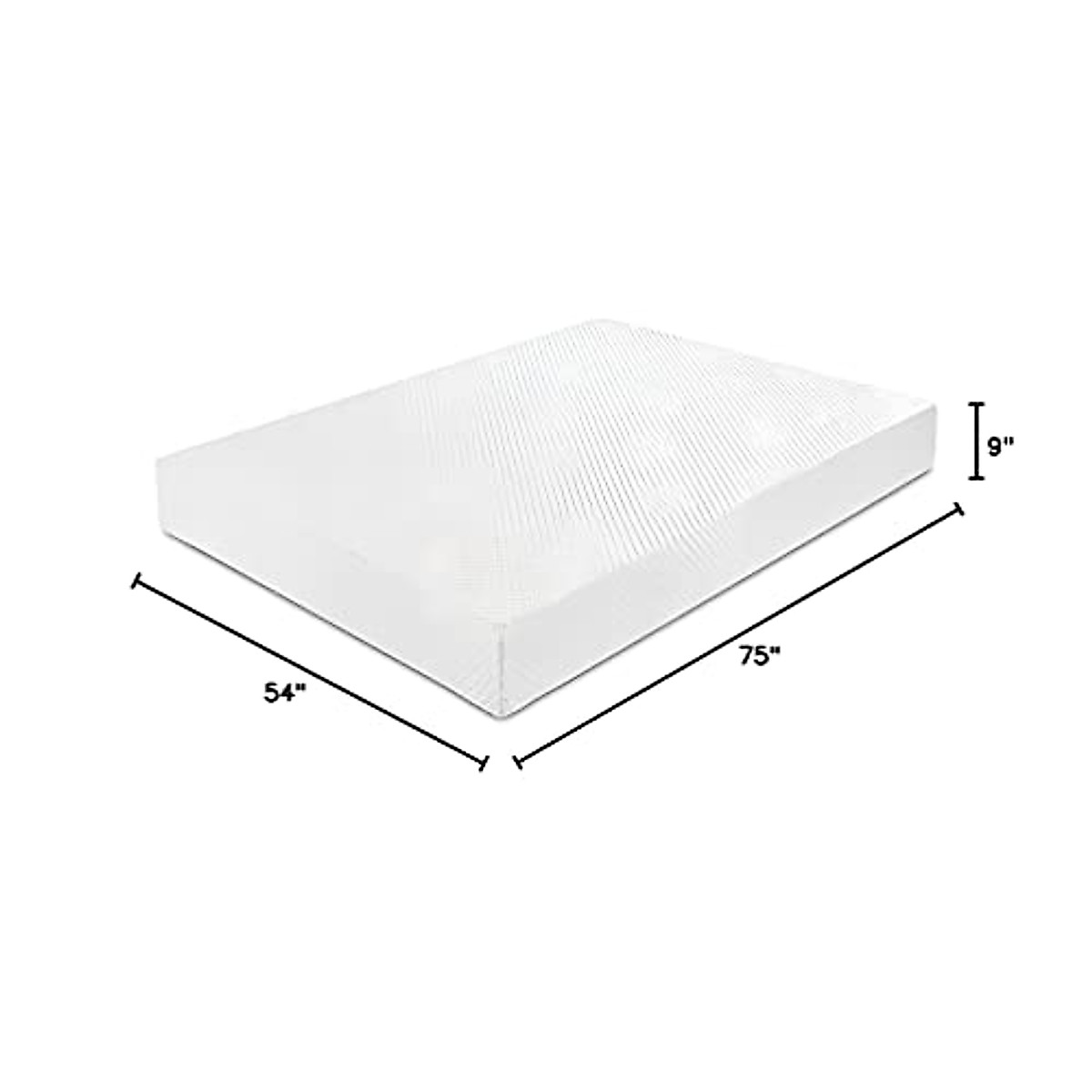PrimaSleep 9 Inch Multi Layer Gel-Infused Memory Foam Mattress, Full, White