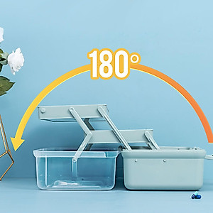 Chistepper 3-Layers Multipurpose Plastic Storage Box Craft Storage Box Paint Storage Organizer Paint Brush Holder 2-Tray Art Supply Box Craft Paint Storage Craft Paint Storage for Painting Supplies