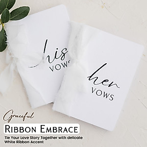 Vow Books - Wedding Vow Books His and Hers | Wedding Vow Books With White Ribbons | His And Her Vows Book| Wedding Journal for Bride-to-Be | His and Hers Gifts | Wedding Day Essentials