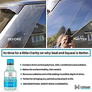 Lithium Seal and Squeal Paint Sealant/Polish - Incredible Shine and Lasting Protection - Curable Amino Functional Polymers Fused with Si02 Ceramic Nano Technology -Lasts for up to 12 Months (16 oz)