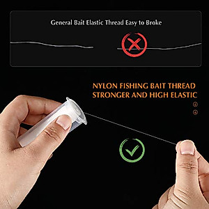 Fishing Thread Nylon Elastic Invisible Magic Fishing Line Fishing Bait Thread 0.2 mm Length 656 Feet Per Spool Stretchy Fishing Line Clear Storage Case Fishing String