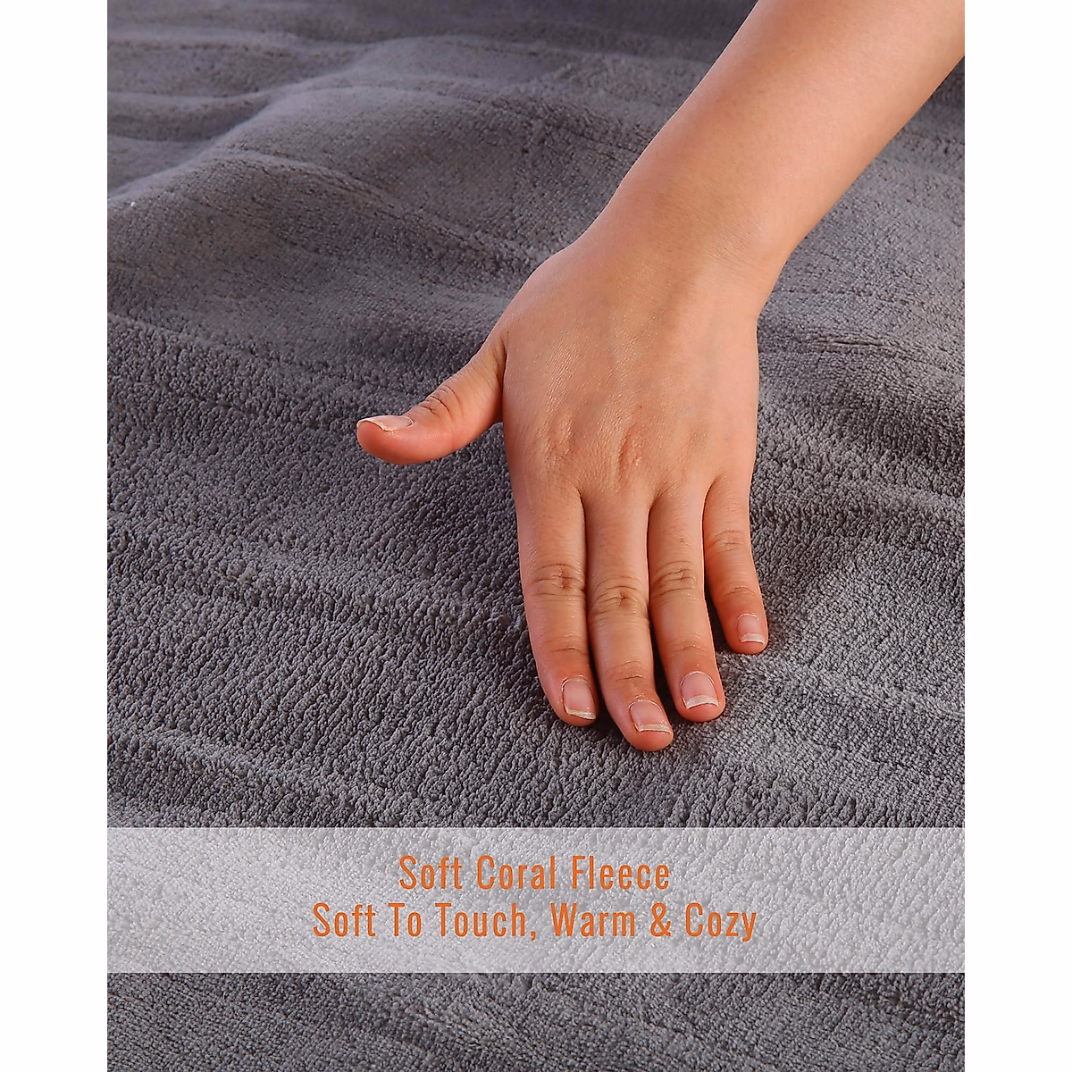 YAKEE Electric Mattress Pad Twin Size 39"x75", Soft Colar Fleece Bed Underblanket Heated Mattress Cover with Deep Pocket Bed Topper Fit Up to 21", 4 Heat Settings & Auto Shut Off, Grey