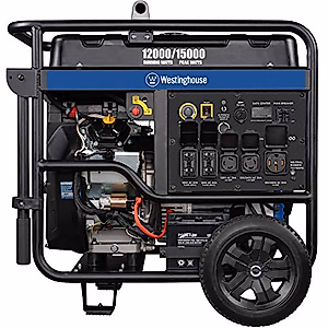 Westinghouse 15000 Peak Watt Home Backup Portable Generator, Remote Electric Start with Auto Choke, Transfer Switch Ready 30A & 50 Outlets, Gas Powered