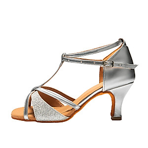 Dress First Dance Shoes Women Latin Salsa Bachata Shoes Suede Sole Wedding Performance Dance Shoes 2.76'' Heel