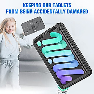 Timecity iPad Mini 6 Case, iPad Mini 6th Generation Case (8.3 inch) 2021 Released: with Strong Protection, Screen Protector, Hand Strap, Shoulder Strap, 360° Rotating Stand, Pencil Holder - Black