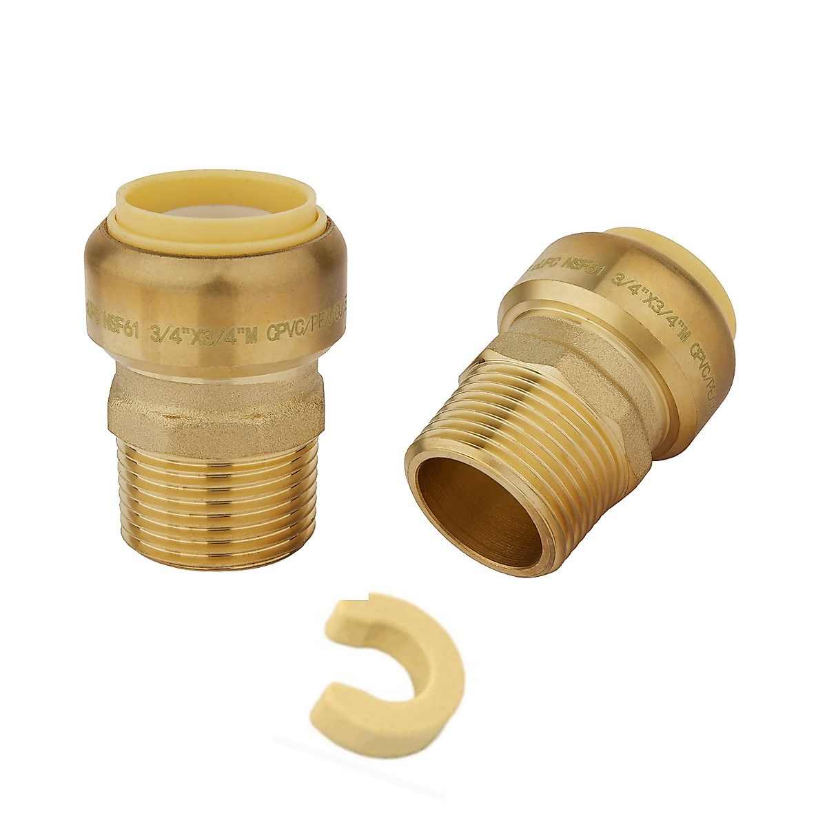 (Pack of 2) EFIELD 3/4 Inch x 3/4 Male Adapter Push to Connect Pex Copper, CPVC, 3/4 Inch, with a Disconnect Tool