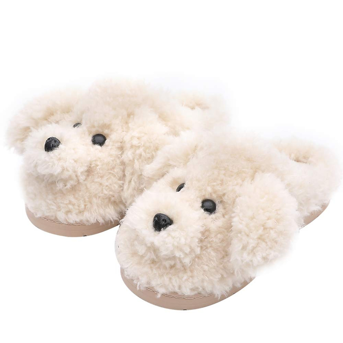 Women's Cute Animal Slippers House Slippers Warm Memory Foam Cotton Cozy Soft Fleece Plush Home Slippers Indoor Outdoor White