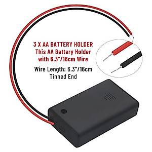 WMYCONGCONG 10 PCS 3 AAA 4.5V Battery Holder with Switch 3X 1.5V AAA Battery Holder with Leads
