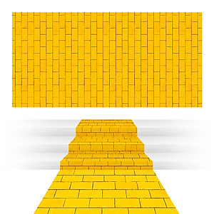 Chuangdi 4.5 x 9 Feet Brick Stone Wall Backdrop Stone Wall Scene Setter Brick Sheet Wallpaper Curtains Door Removable Brick Tablecloth Photo for Winter Halloween (Gold)
