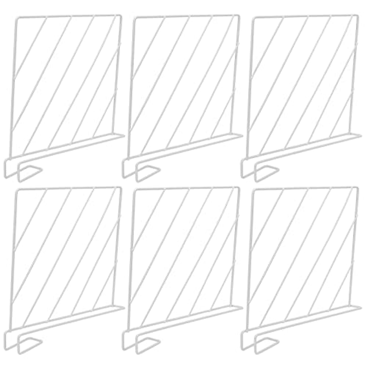 Hiziwimi 6 PCS White Metal Shelf Dividers, Multi-Functional Shelf Separator, Adjustable Clothing Organizer, White Hollow Dividers for Storage, Wood Closet, Kitchen and Office Shelves (White-6pc)