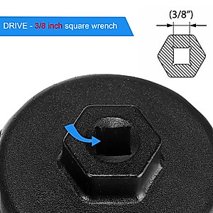 3mirrors Oil Filter Wrench Oil Filter Removal Tool Compatible with Toyota Lexus Scion RAV4 Camry Tundra Highlander Sienna Prius 2.5-5.7L Engine with 64mm Cartridge Style Oil Filter System