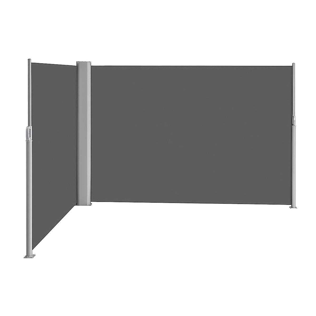 Yaheetech 236 x 71in Double Side Awning, Patio Retractable Side Screen Awning, Privacy Divider Screen w/ 280g/m² Polyester, Waterproof & UV-Resistant for Courtyard, Roof Terrace - Dark Gray